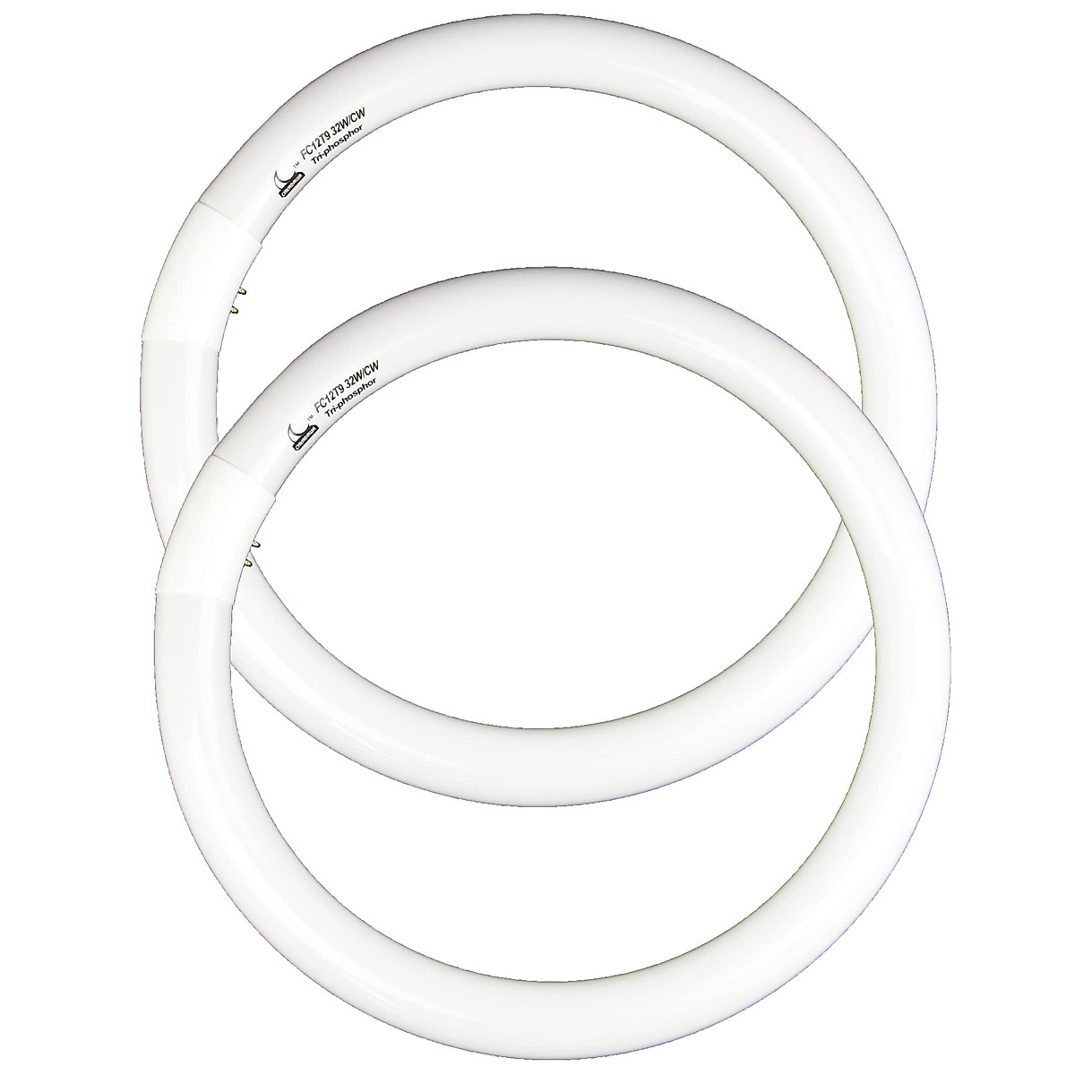 CHKADAWA FC12T9/CW 32W Cool White Round Fluorescent Light Bulb, 12 Inch T9 32 Watts Circular Bulbs, 12'' FCL 32 Circline Bulb 4100K 841, G10q 4 Pin Prong Base, 2 Pack