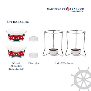 Nantucket Seafood Ceramic Butter Warmers, Lobster Design, Set of 2