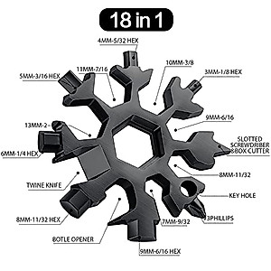 2 Pcs Snowflake Tools 18-in-1 Stainless Steel Snowflakes Multi-tool Fathers Day Giftss for Husbands, Keychain Multitool New Tools and Gadgets Cool and Unique Fathers Day Gift