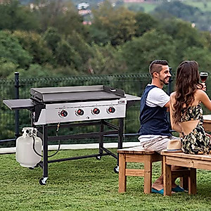 Royal Gourmet GB4003 36-Inch BBQ Propane Griddle, Outdoor 4-Burner Flat Top Gas Grill, Barbecue Camping Garden Backyard Cooking, Black