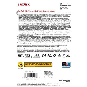 SanDisk 256GB Ultra microSDXC UHS-I Memory Card with Adapter - 100MB/s, C10, U1, Full HD, A1, Micro SD Card - SDSQUAR-256G-GN6MA