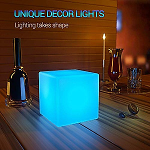 LOFTEK LED Light Cube:RGB 16 Colors Cool Cosmic Cube Lights with Remote Control, MCU Tesseract Mood Lamp, IP65 Waterproof and USB Charging Beside Desk Lamp, Perfect for Kids Nursery and Toys (4 inch)