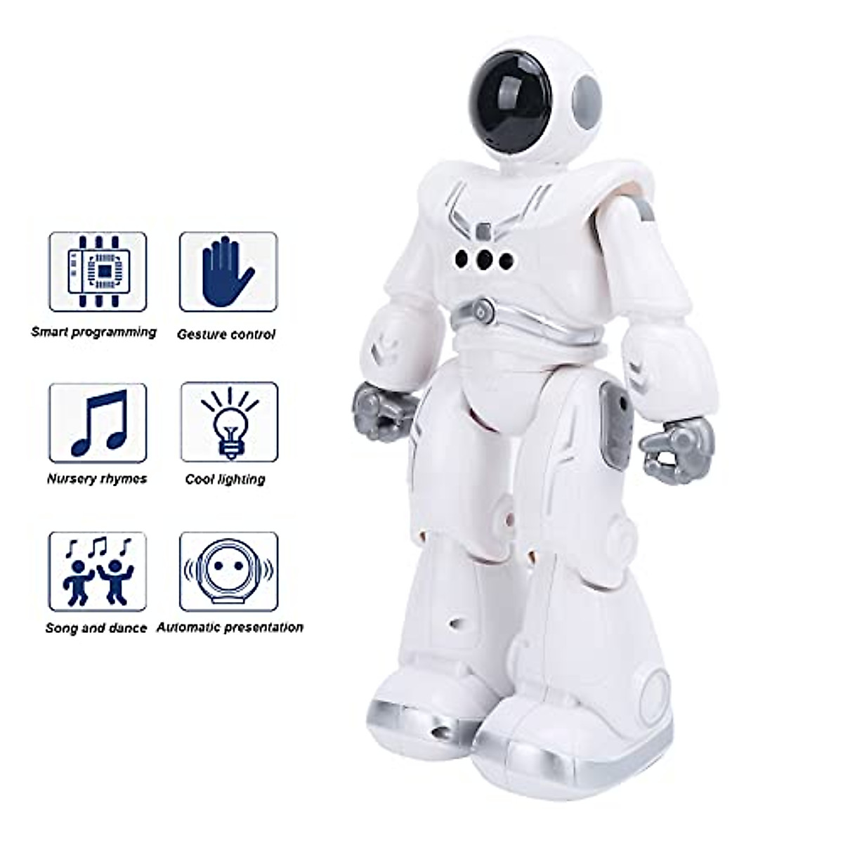SPYMINNPOO RC Robot, Rc Robot Toys Gesture Sensor Smart Intelligent Programming Automatic Presentation RC Remote Control Robot for Kids Over 8 Years Old Kickscooter Deformation Model