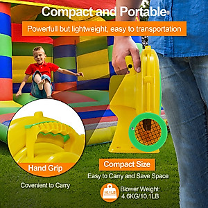 Bounce House Blower, 370W/0.5HP Commercial Air Blower with Double-Sided Fan Blade Design, Strong Wind and Great Heat Dissipation Properties for Bouncy Castle, Jump Slides, Arch, Inflatables
