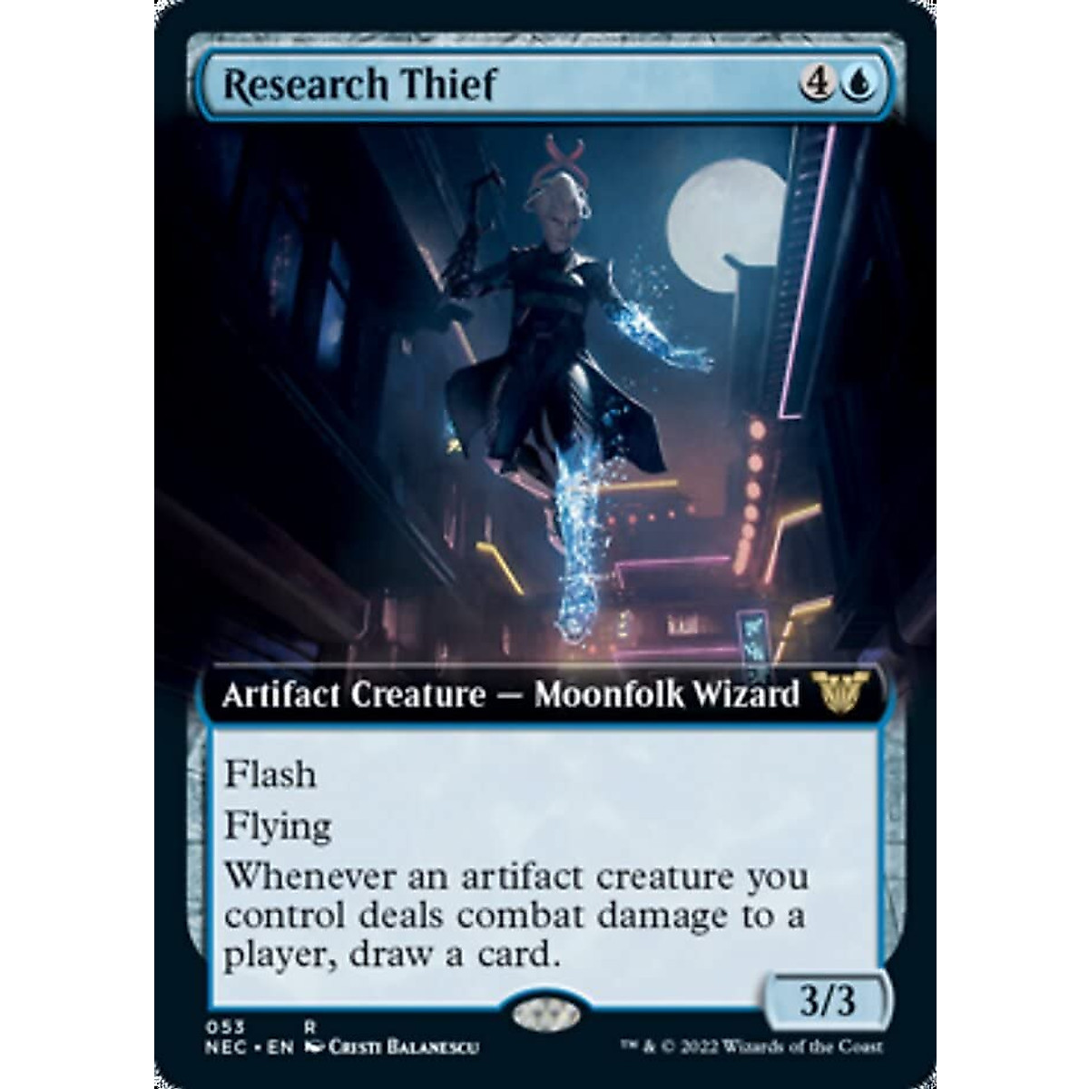 Magic: the Gathering - Research Thief (053) - Extended Art - Neon Dynasty Commander