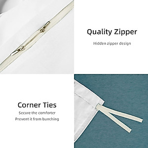 BBANGD Duvet Covers Queen Size - Ultra Soft and Breathable Bedding Comforter Cover Set Washed Microfiber 3 Pieces with Zipper Closure Duvet Cover and 2 Pillow Shams (White)