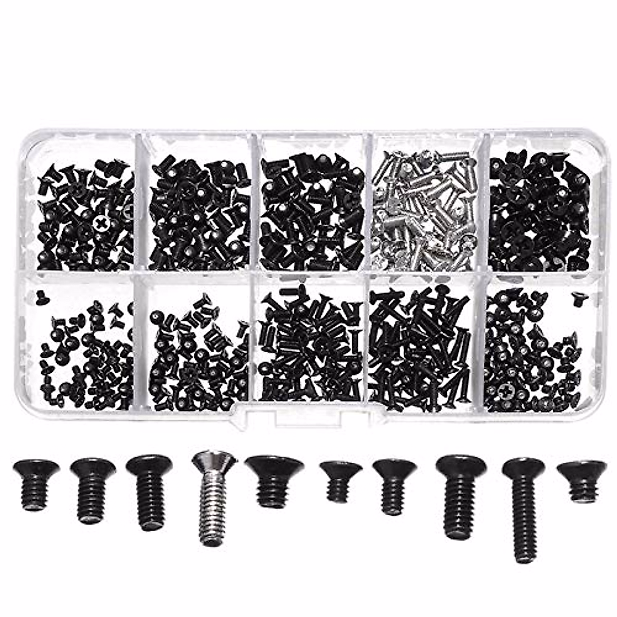 500Pcs for Laptop Notebook for Computer Screw Kit Set for IBM Hp Dell for Lenovo Samsung Sony Toshiba Gateway Acer - (Size: M2/ 3mm/ Black) SCRW-036346