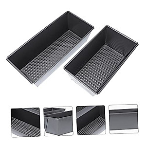 Yardenfun 2pcs Mold Honeycomb Toast Box Tray Mold Aluminum Baking Pans Mini Loaf Pans Cast Iron Bread Pan Non- Stick Oblong Bread Toast Bakeware Baking Trays Baking Tools Kitchen Gadget Cake
