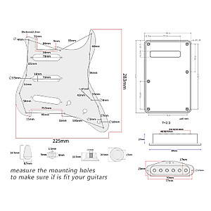 LAMSAM Prewired 6 String Electric Guitar Pickguard Loaded Modern Tone Single Coil Pickups, Pick Guards Wired Alnico 5 SSS Pickup Set Volume Tone Pots 5-way Switch, Backplate Included, Cream