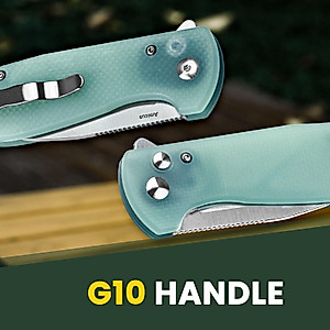 Kizer Amicus EDC Knife, 2.95 Inches Satin 9Cr18MoV Steel Blade Knife, G10 Handle Pocket Knife with Reversible Deep Carry Clip L3002A2, Natural