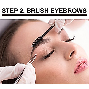 KC Republic Lash Eyebrow Extensions Kit with 1 x Trays of Mink False Eyebrows in Black Comes on Mixed Length Trays 5-8 mm, Eyebrow Glue Clear & Extension Tweezers (Black Eyebrow, Black Tweezer)