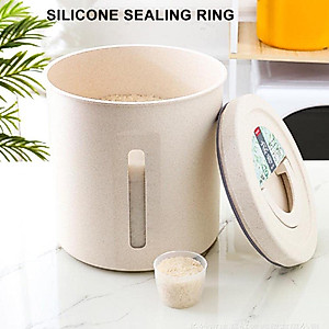Household Rice Storage Rice Bucket, Sealed Rice Dispenser, Rice Storage Container, Kitchen Rice Container, Dog Food Container, pet Food Storage containers, Suitable for Whole Grains, pet Food