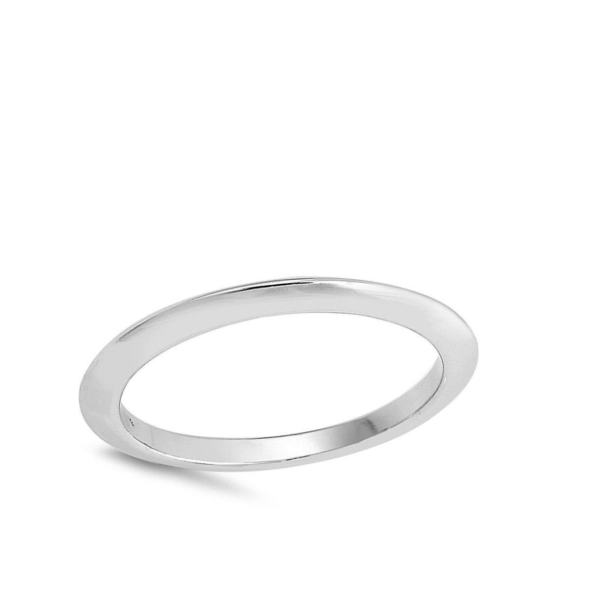 Thin Pointed Knife Edge Wedding Ring 2mm Sterling Silver Stack Band Size 7