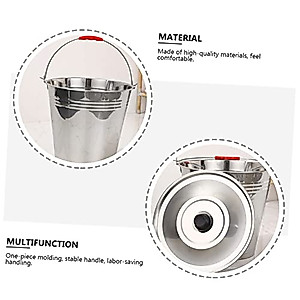 HEMOTON 1pc Milk Bucket Ranch Milking Bucket Container with Lid Household Ice Container Buckets with Lids Wine Ice Bucket Charcoal Bucket Stainless Steel Manure Bucket Thicken