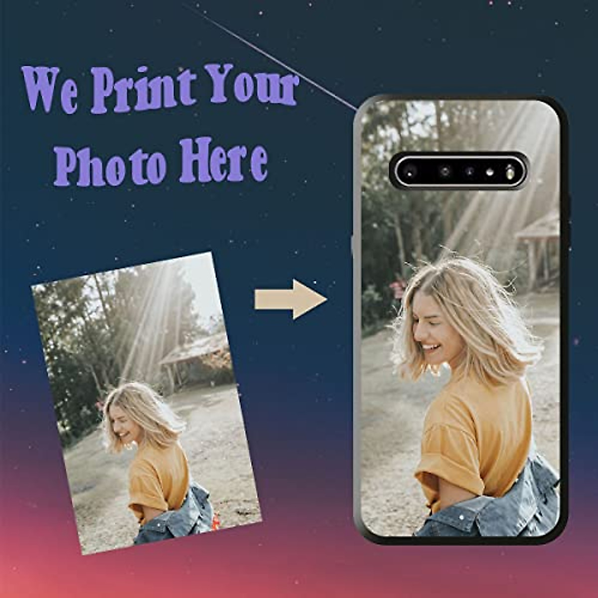 GSDMFUNNY Custom Customize Picture Text Phone Cases for LG V60 ThinQ 5G Personalized Photo Soft Black TPU Protective Phone Cases Compatible with LG V60 ThinQ 5G Phone Case Gifts