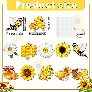 Hotop 48 Pieces Bee Theme Cutouts Classroom Bulletin Board Decoration Honey Cutouts Honeycombs Bee House Cutouts Daisy Sunflowers Cutouts for Chalkboard Wall Bee Birthday Party Decor