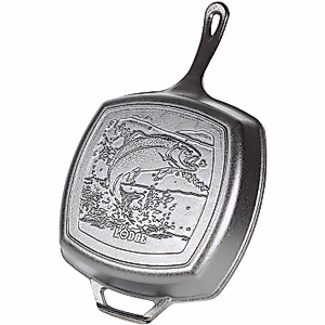 Lodge EMW6655096, 10.5" Grill Pan - Fish, Black