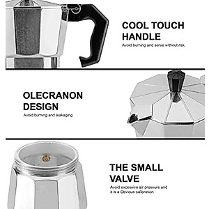 Mixpresso Aluminum Moka Stove Coffee Maker, Moka Pot Coffee Maker for Gas, Electric Stove Top, Classic Italian Coffee Maker, Espresso Maker Stovetop, Camping Pot 3 Espresso Cup 5 Oz