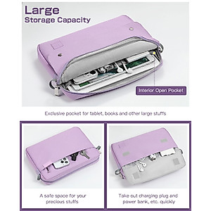 Dadanism 9-11" Tablet Sleeve Shoulder Bag for iPad Air 5/4 10.9, iPad Pro 11 M4 M2, iPad Air 11" 2024, iPad 10.2 9/8/7th, iPad 10th Gen 10.9, Galaxy Tab A9+/S9 FE/A8, Tablet Carrying Bag, Taro Purple