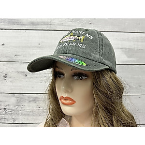 Shenbors Embroidered Women Want Me Fish Fear Me Hat for Men, Army Green Outdoors Fishing Snapback Dad Hat, Adjustable Baseball Cap