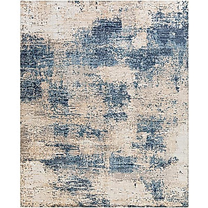 Mark&Day Area Rugs, 8x10 Zethuis Modern Medium Gray Area Rug Gray Blue Cream Carpet for Living Room, Bedroom or Kitchen (8' x 10')