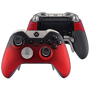 eXtremeRate Shadow Red Replacement Faceplate Shell Side Rails for Xbox One Elite Controller (Model 1698) - Controller & Back Shell NOT Included