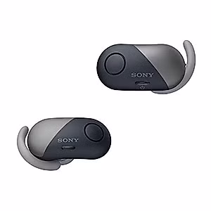 Sony Wireless Bluetooth in Ear Headphones: Noise Cancelling Sports Workout Ear Buds - Cordless, Sweatproof Sport Earphones, Built-in Microphone, Extra BASS WF-SP700N/B Black (Renewed)