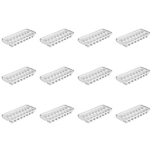 Sterilite Stacking Ice Cube Tray, Save Space and Stack Trays in Freezer - White, 12-Pack