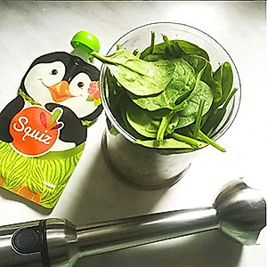 SQUIZ - 5 Swiss-Made Reusable Food Pouches 4,4 oz (130ml) - Refillable Squeeze Food Storage for Baby, Toddler and Kids - Washable and Freezer Safe Bags - BPA Free - Fun Designs