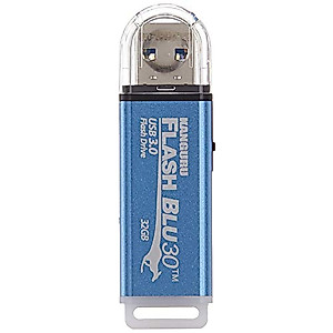 Kanguru FlashBlu30 – 32GB USB Flash Drive – Physical Write Protection Switch - Super Fast USB 3.0