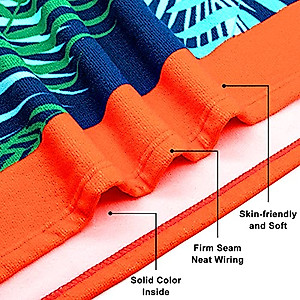 Touchat Beach Towel Oversized,Super Absorbent Sand Free Thick Microfiber Beach Towel,Cute Tropical Palm Leaf Beach Towels 30”x60” for Kids,Men,Women,Girls,Boys