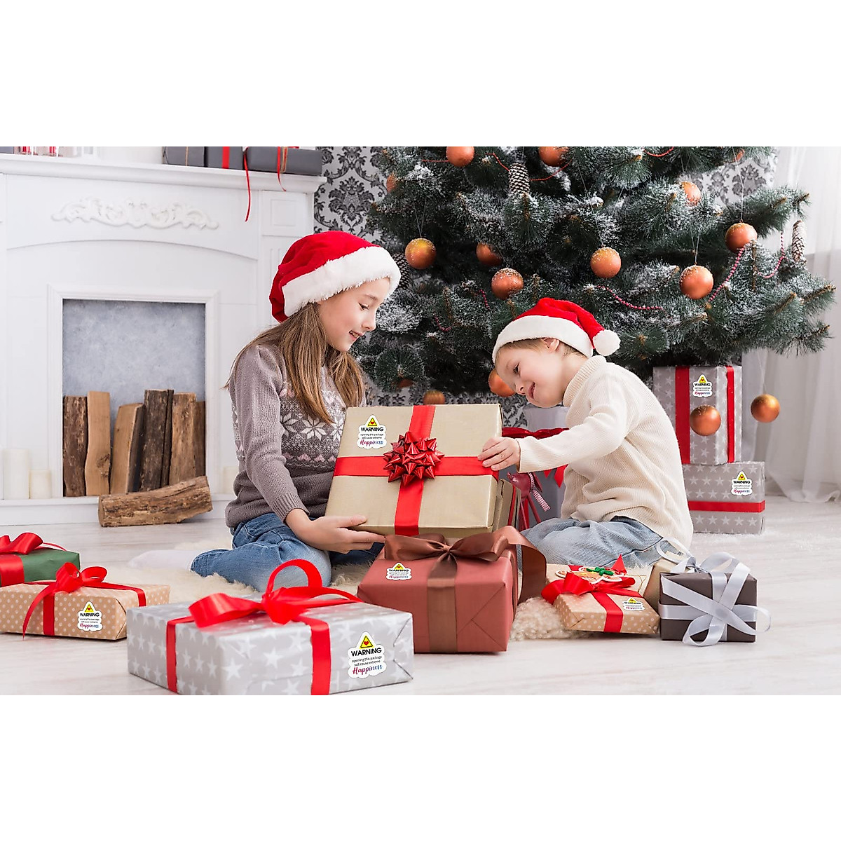 WHING Warning Opening This Package Will Cause Extreme Happiness Thank You Stickers Labels , Order Packages Envelope Seals Decorative Label Ideal for Business Gift Bags and Retailers, 500pcs