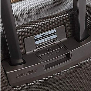 DELSEY Paris Chatelet Hard+ Hardside Luggage with Spinner Wheels, Chocolate Brown, Checked-Large 28 Inch, with Brake