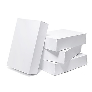 Mcfleet 16 Pack Large Gift Boxes with Lids 17x11x4 Inches Extra Deep Shirt Boxes Clothes Robe Sweater Box for Christmas Presents, Holidays, Birthday Gift Wrapping White