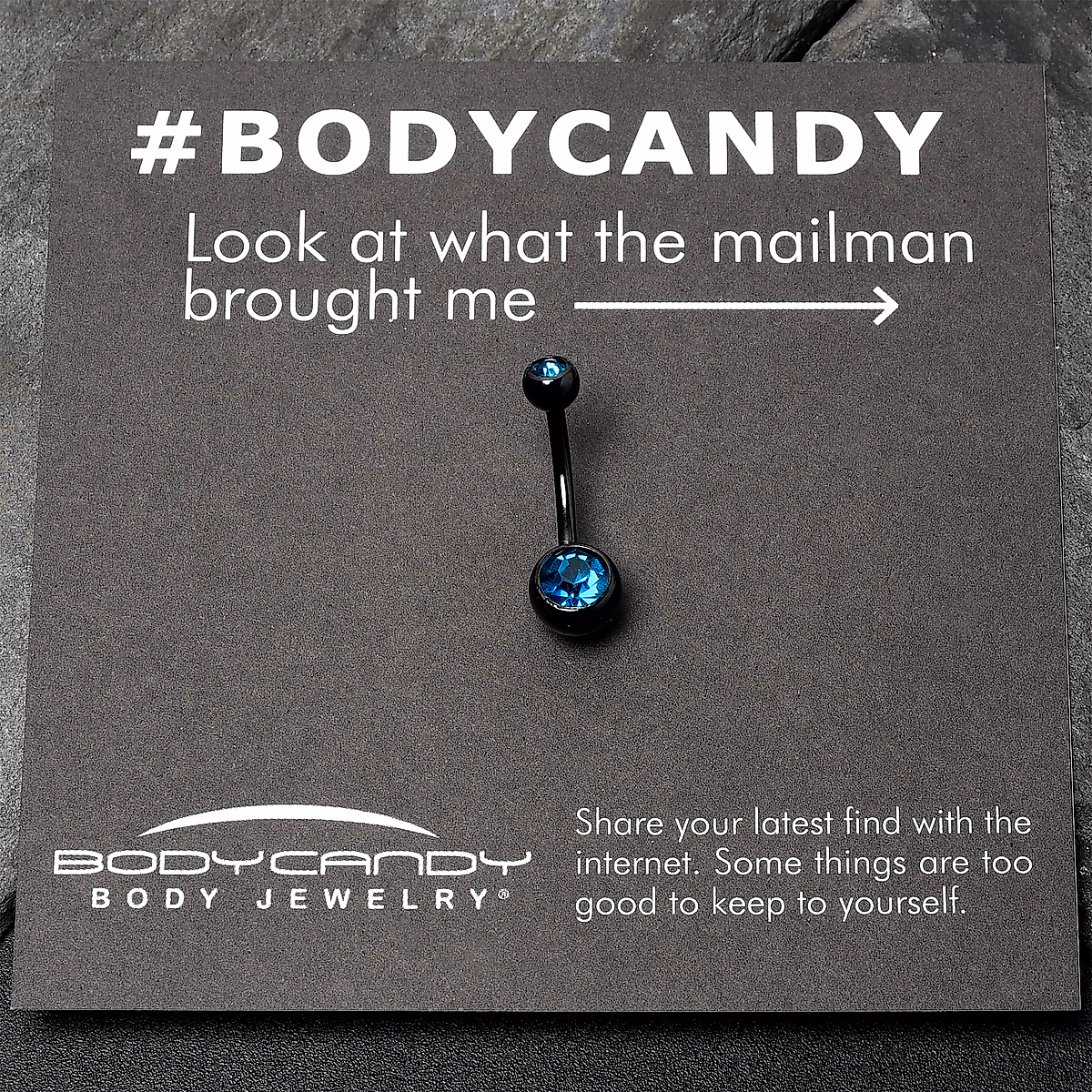 Body Candy 14G Belly Button Ring Surgical Stainless Steel Round Navel Barbell Stud Body Piercing (1PC-Black)