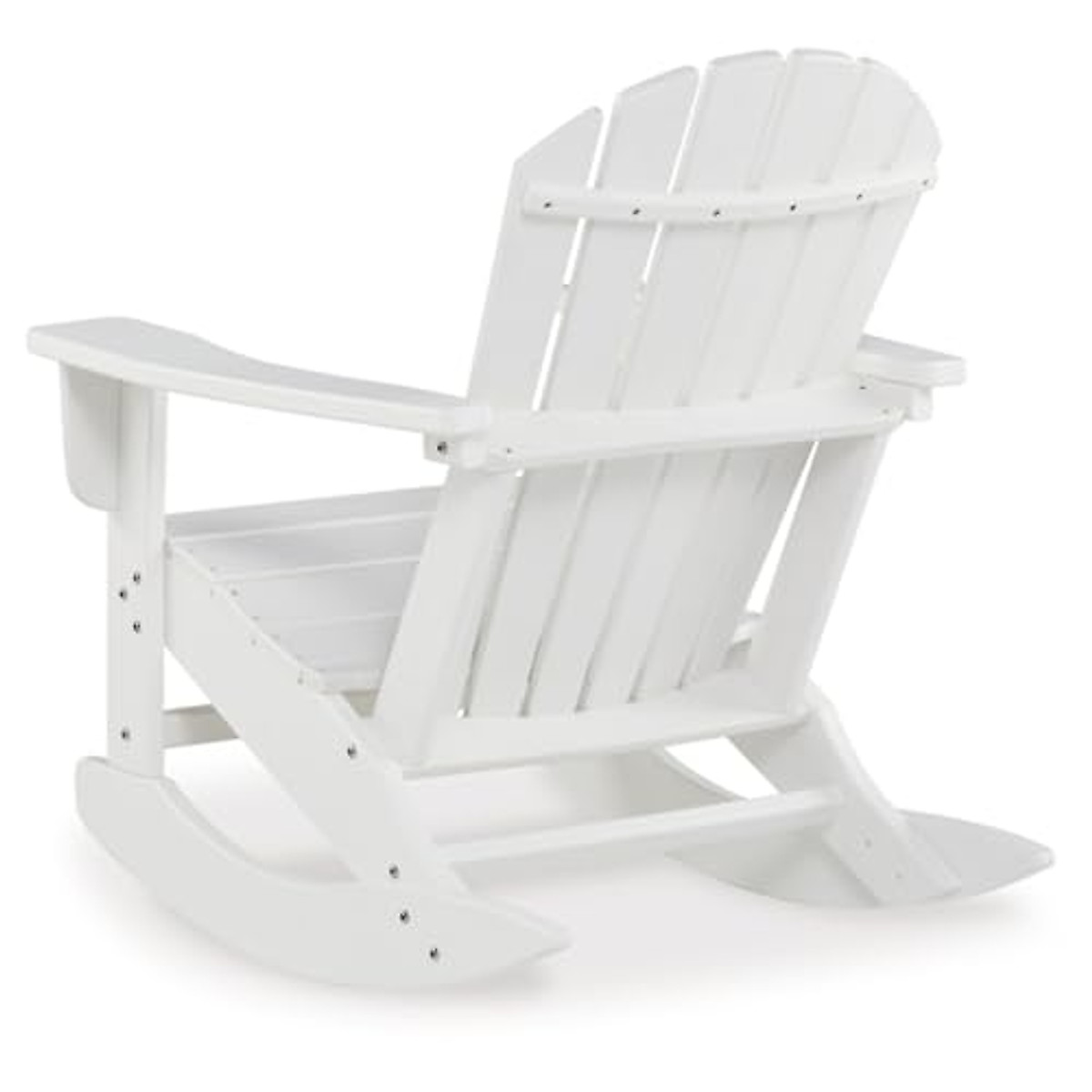 Signature Design by Ashley Sundown Treasure Cottage Weather Resistant Outdoor Rocking Chair with 1 Cup Holder, White