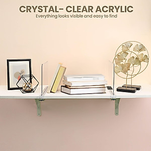 Utopia Home 8 Pack Acrylic Shelf Dividers for Closet Organizers and Storage - Closet Shelf Organizer for Clothes Storage and Organization - Clear Closet Dividers for Clothes, Purse, Handbags