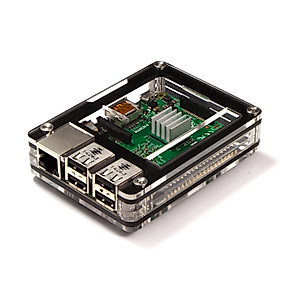 C4Labs Zebra Case Kit for Raspberry Pi 3B+, 3, 2, 2B and B+ Heat Sinks and Power Cord Included-Black Ice