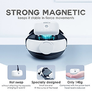 BOBOVR M2 Pro Battery Pack Head Strap + Twin Charger Station/Dock Comb, 2 Battery Packs Cycle alternately, Including Magnetic Charging Dock