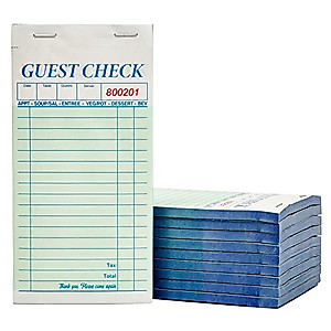 Juvale 10 Pack Restaurant Server Note Pads with Carbon Copy for Guest Checks, Waiter, Waitress 500 Total Tickets (3x7 in)