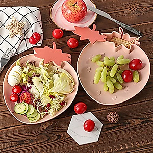 Kawaii Strawberry Plastic Trays Snack Plates Kitchen Bowls,2 Pack Plastic Plates Serving Platters Food Tray Decorative Serving Trays for Candy,Fruits,Dessert,Salad Dish Home Wedding Party Platters