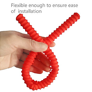 Silicone Oven Rack Shields,2 Pack Oven Shelf Rack Guard, Heat Resistant Silicone Edge Liner Cover, Oven Rack Protectors, Oven Accessories to Protect Against Burns and Scars when Baking (Red,14inch)