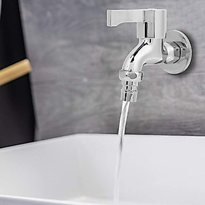 Water Faucet Copper Bathroom Water Faucet Silver Kitchen Sink Faucet Bath Faucet Metal Handle Single Cold Tap G1/2,Shower