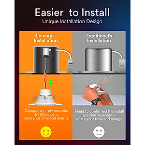 iLintek Lumary 12 Pack Smart Recessed Lighting 5/6 Inch, WiFi Recessed Lights Retrofit RGB Color Changing Can Lights, 13W 1000LM Metal Baffle Trim Downlight, Work with Alexa/Google Assistant/Siri