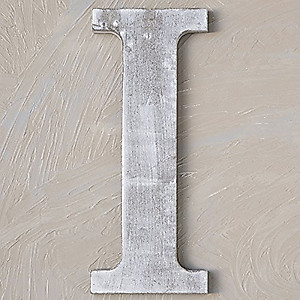 The Lucky Clover Trading I Wood Block, 14" L, Charcoal Grey Wall Letter, Gray