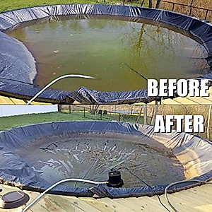 EDOU DIRECT Remote Control Pool Cover Pump Black Edition | HEAVY DUTY | 1,200 GPH Max Flow | 75 W | Includes 16' Drainage Hose & 3 Adapters | Ideal for draining water from above ground & inground pool