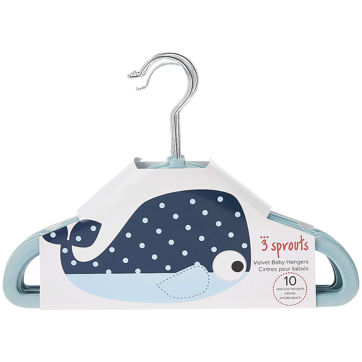 3 Sprouts Baby Hangers – Velvet Closet Clothes Organizers for Nursery, 10 Pack