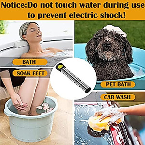 Lakkzoom Immersion Water Heater with 304 Stainless Steel Cover Intelligent Temperature Control and Digital LCD Thermometer Electric Portable Bucket Heater Heat 5 Gallons of Water in Minutes 1500W