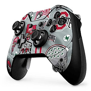 Skinit Decal Gaming Skin Compatible with Xbox One Elite Controller - Officially Licensed Ohio State University Ohio State Pattern Design