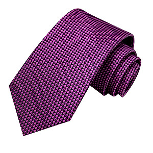Hi-Tie Mens Purple and Black Ties Set Extra Long Silk Formal Necktie Woven Pocket Suqare Cufflinks Set 63inches for Wedding Business